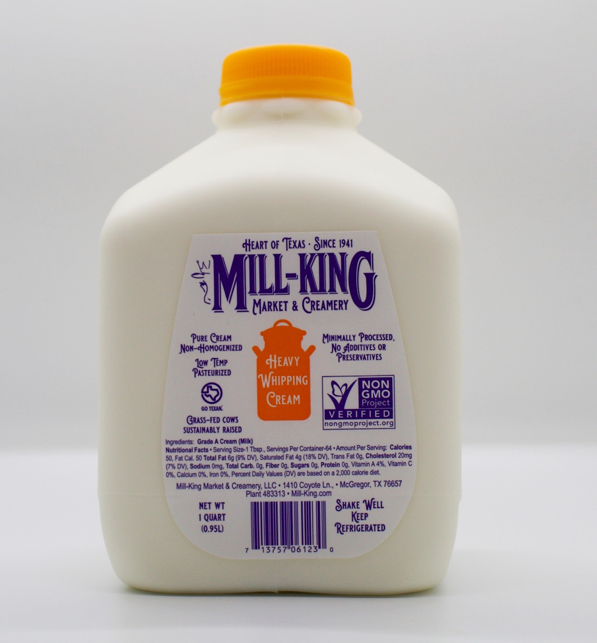Mill-King Heavy Whipping Cream | Low Temp Pasteurized Non Homogenized ...